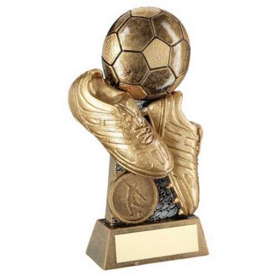 Trophy Distributors - Brz|gold|pew Flatback Football And Boots On Riser ...